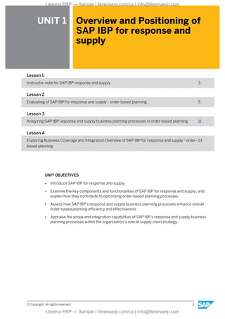 IBP800 Col2505 SAP IBP for Response and Supply | PDF