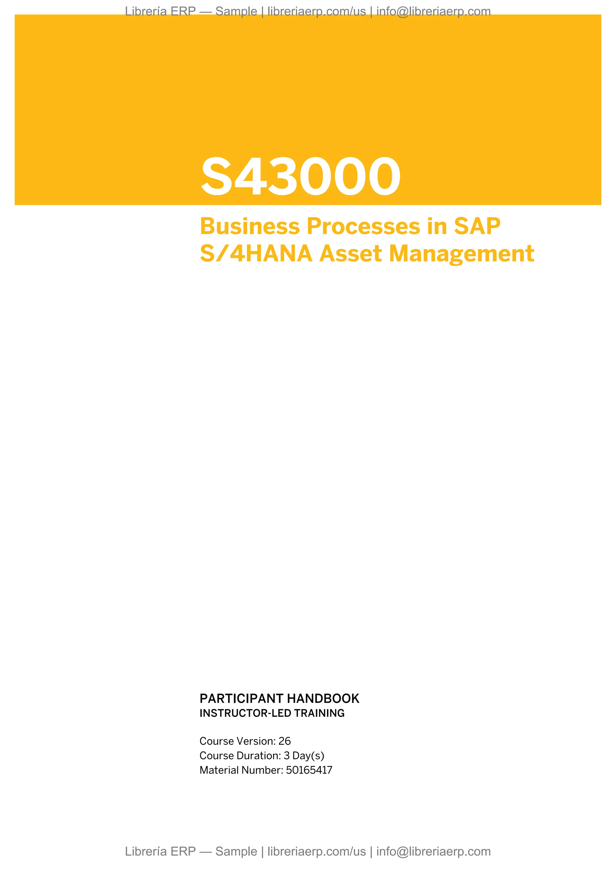 Business Processes in SAP S/4HANA Asset Management | PDF