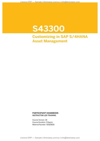 Customizing in SAP S/4HANA Asset Management | PDF