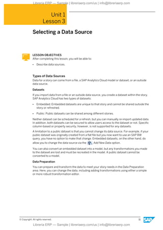 SACS21 SAP Analytics Cloud: Story Design | PDF