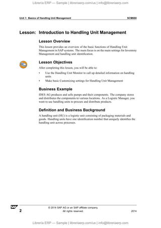 Handling Unit Management Overview and Customization | PDF