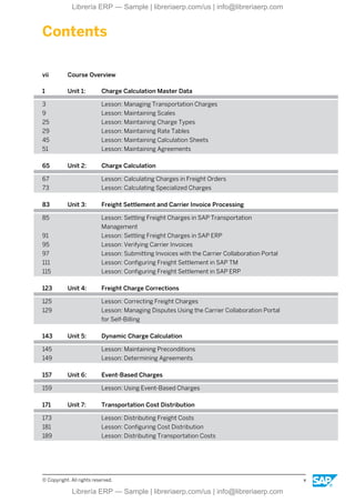 Charges and Settlement in SAP Transportation Management, TM130 Col18 | PDF