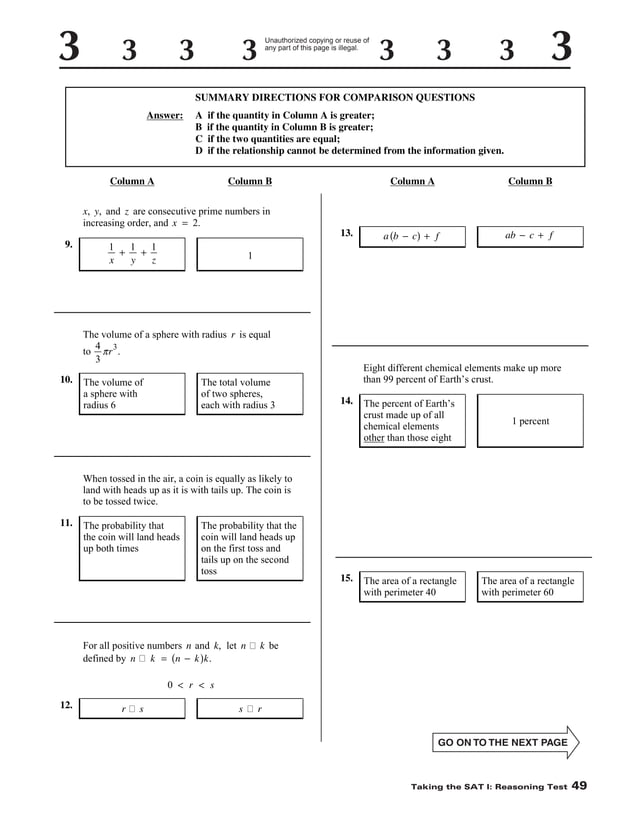 Sample SAT paper | PDF