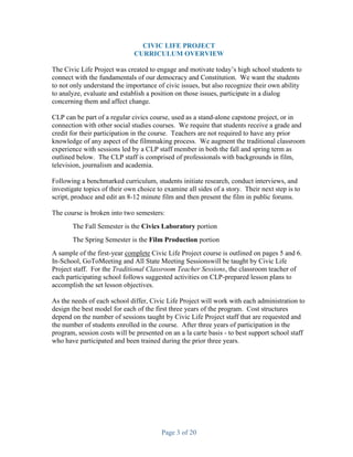 Civic Life Project School presentation 090313 | DOCX