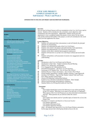 Civic Life Project School presentation 090313 | DOCX