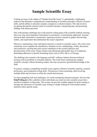 Sample Scientific Essay.pdf | Homework and Study | Education
