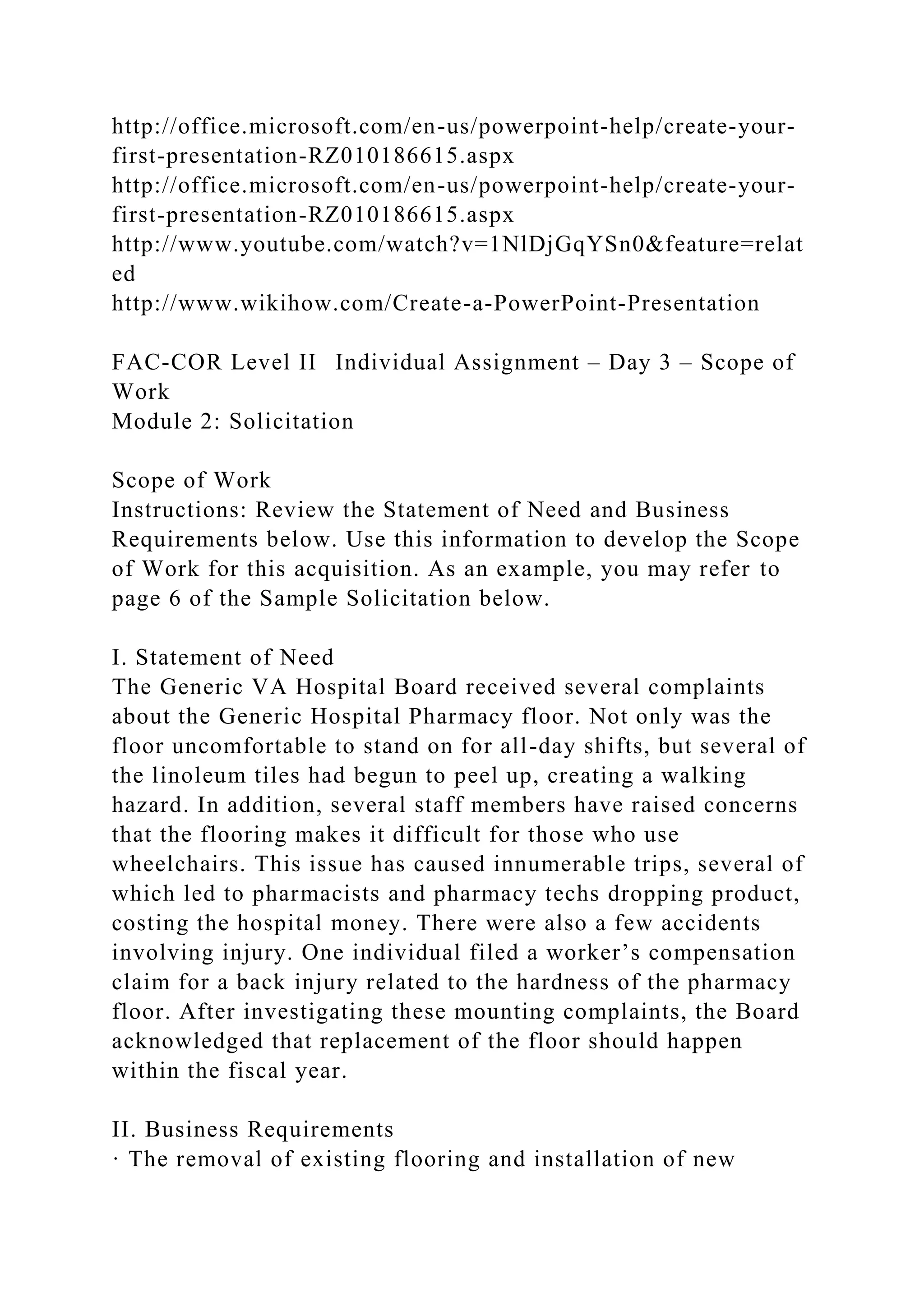 Sample Scope of WorkFictitious; for Illustrative Purposes Only.docx