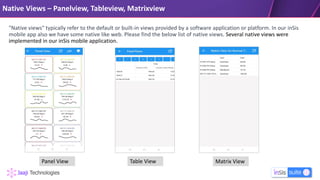 Operations Data On Mobile - inSis Mobile App - Sample Screens | PPT
