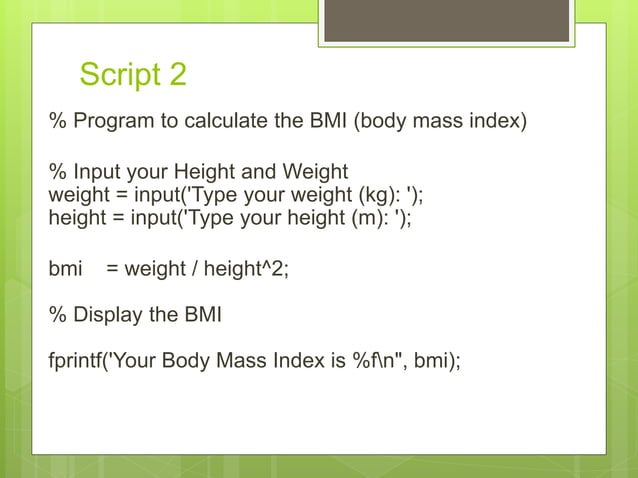 MATLAB Scripts - Examples | PPT