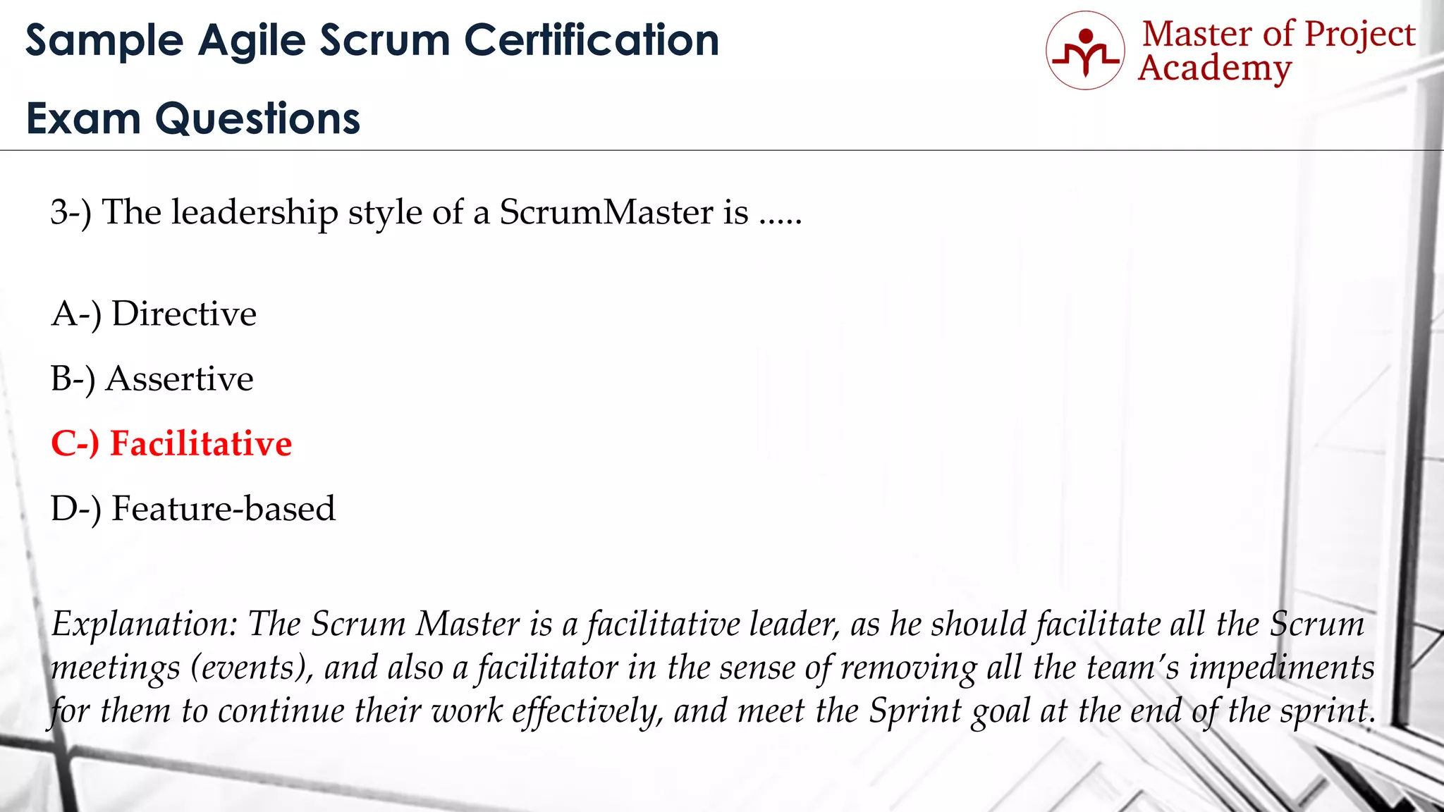 Sample Agile Scrum Certification Exam Questions | PDF