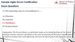 Sample Agile Scrum Certification Exam Questions | PDF | Resume Writing ...