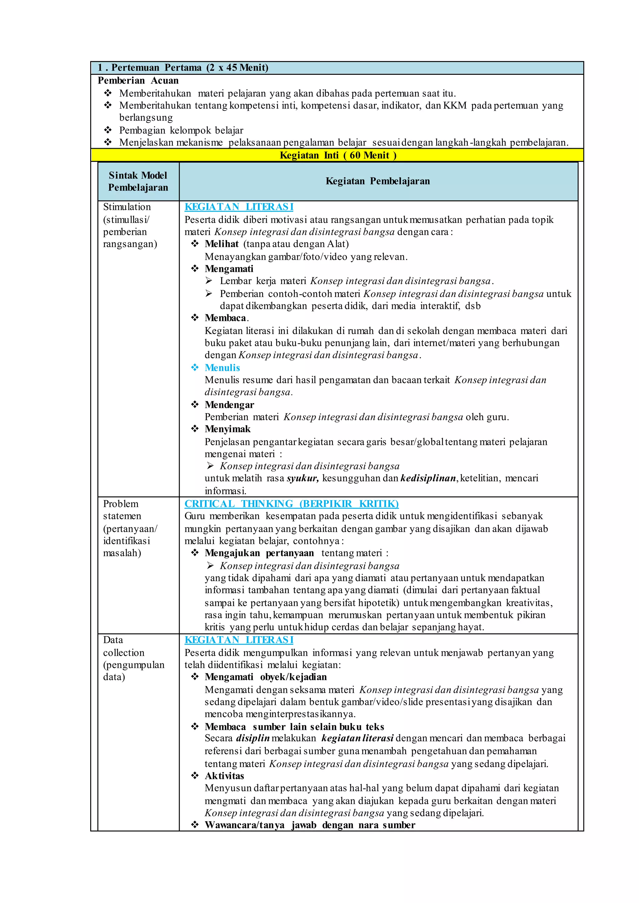 RPP sejarah Indonesia 12 revisi 2017 | DOCX