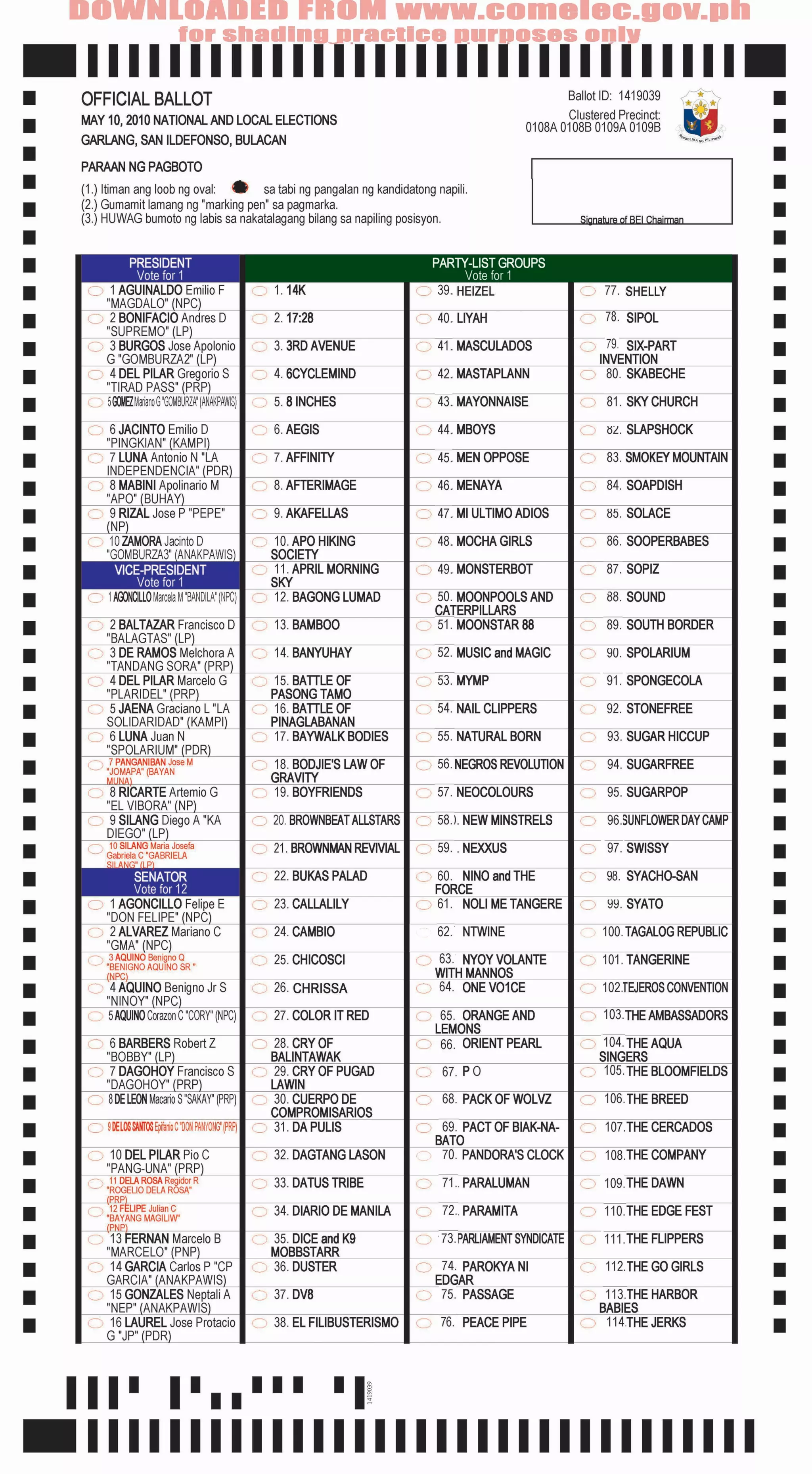 Sample Shading Ballot | PDF