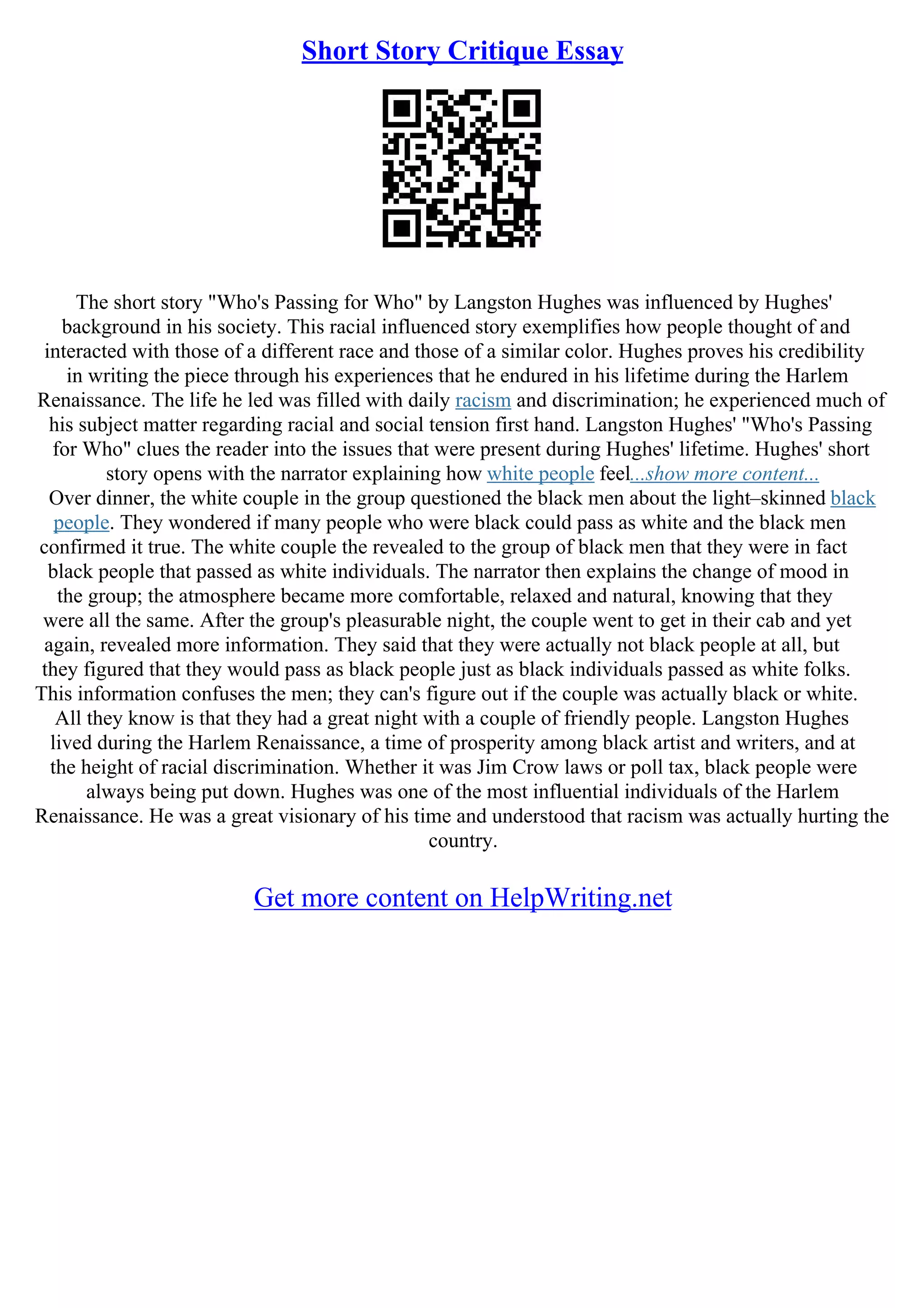 Sample Short Essay | PDF