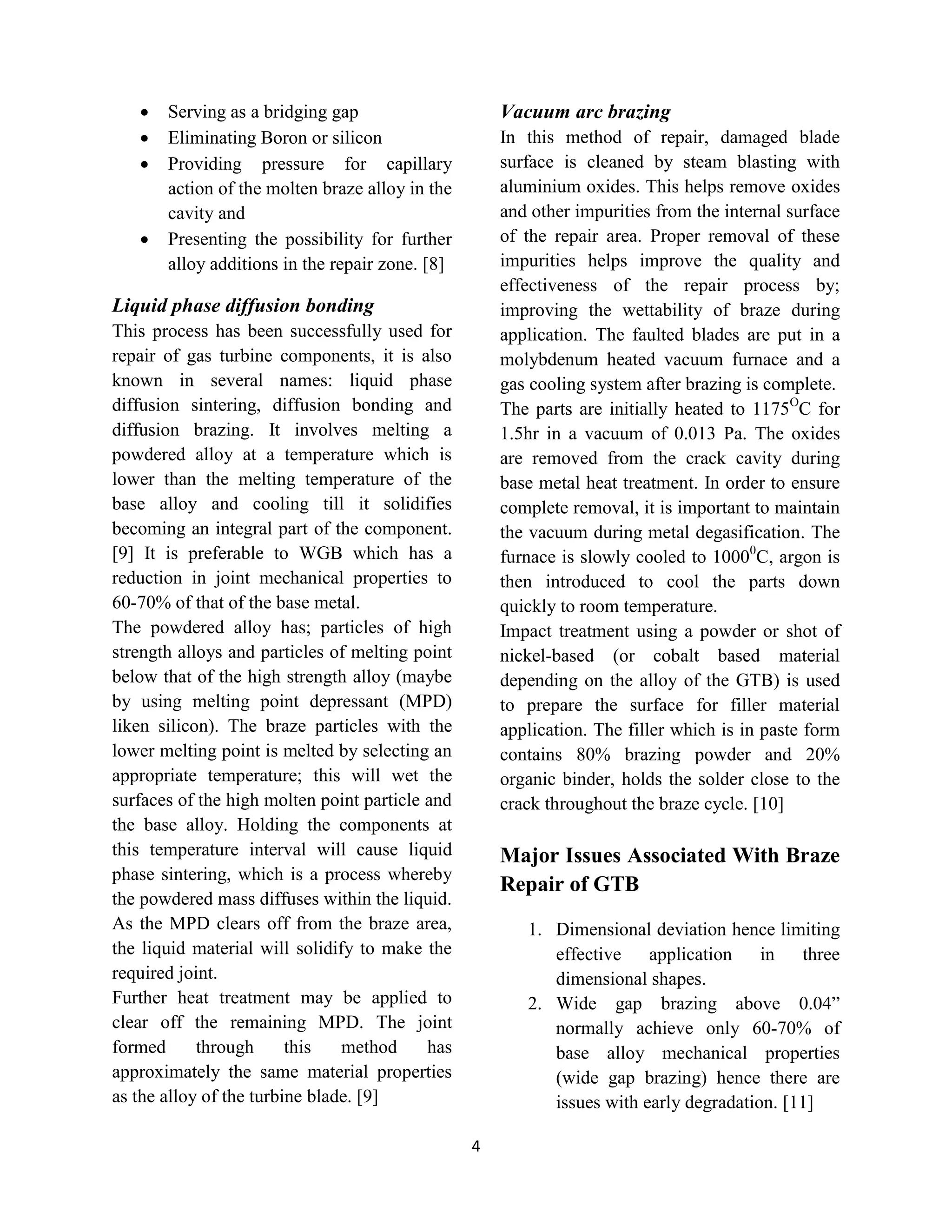 Short Paper on Braze Repair of Gas Turbine Blades | PDF
