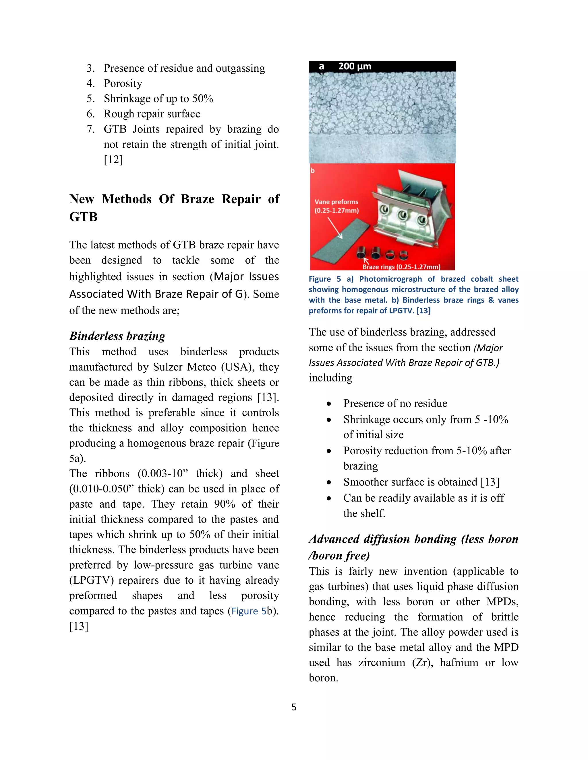 Short Paper on Braze Repair of Gas Turbine Blades | PDF