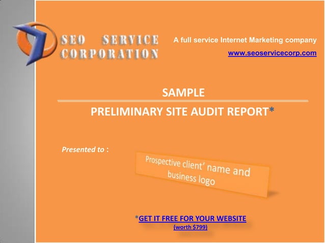 Sample SEO website audit report | PPTX