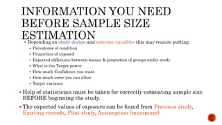 Basics of Sample Size Estimation | PPTX | Physics | Science