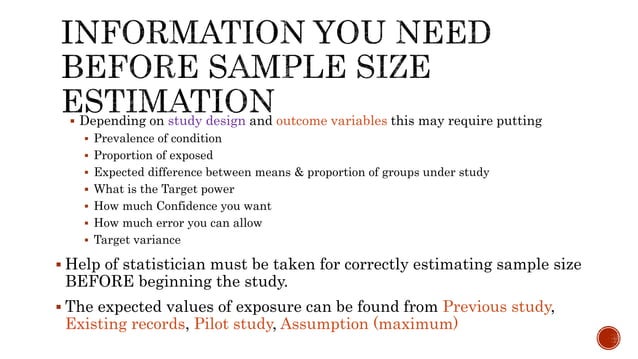 Basics of Sample Size Estimation | PPT