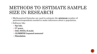 Basics of Sample Size Estimation | PPTX | Physics | Science