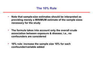 Public health and Epidemiology sample size estimation | PPT