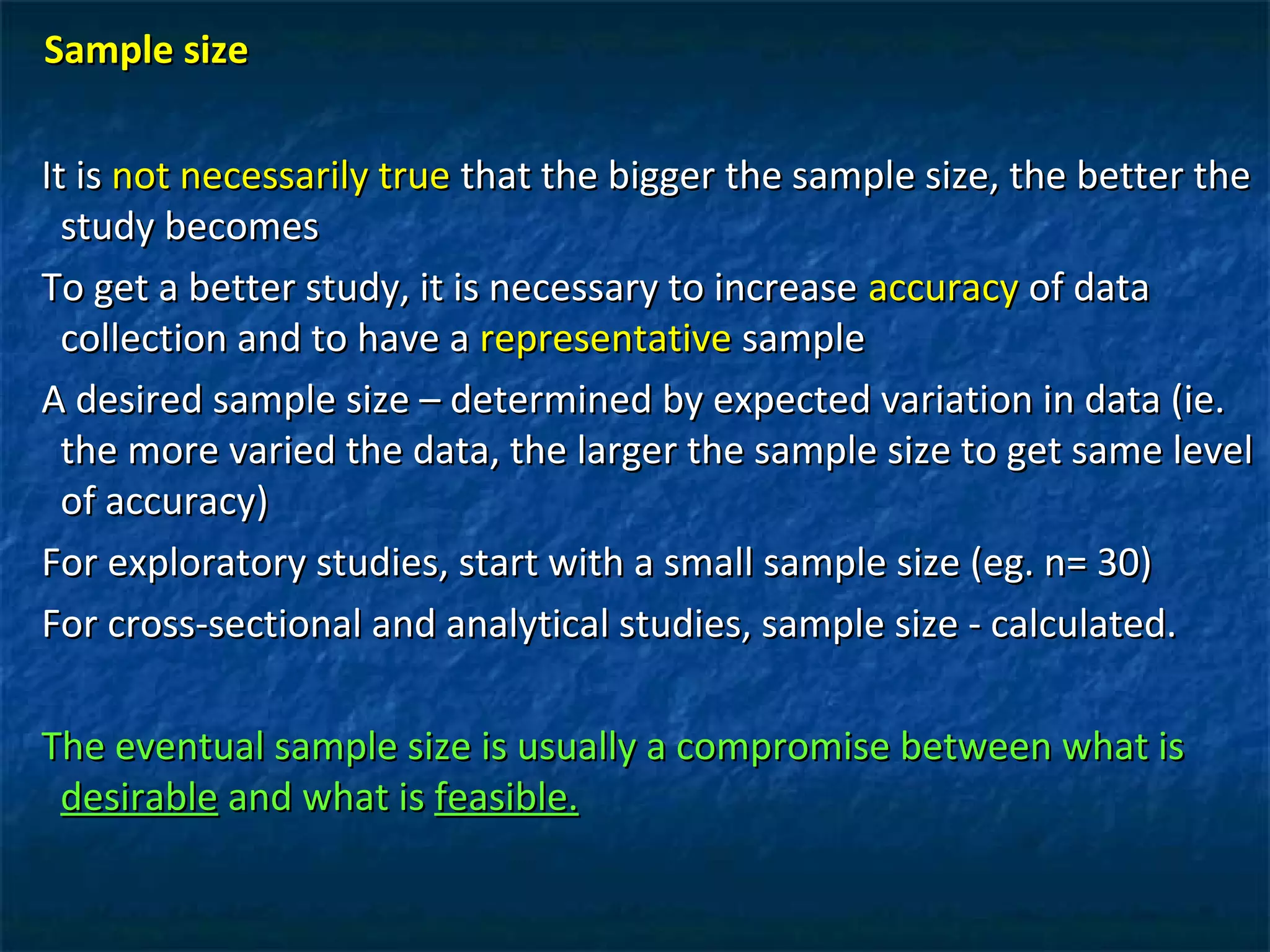 Sample size by formula | PPT