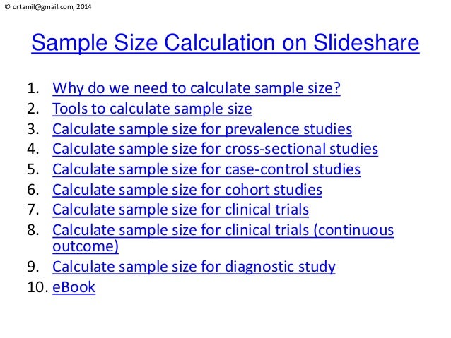Sample size calculation - a brief overview