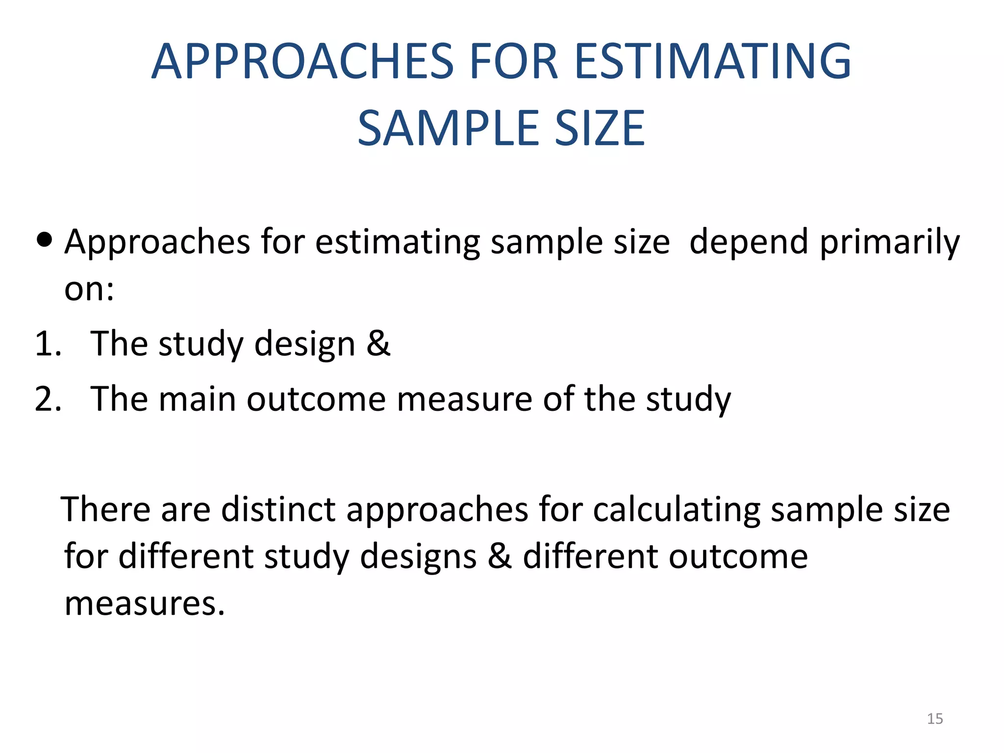 Sample size calculation | PPTX
