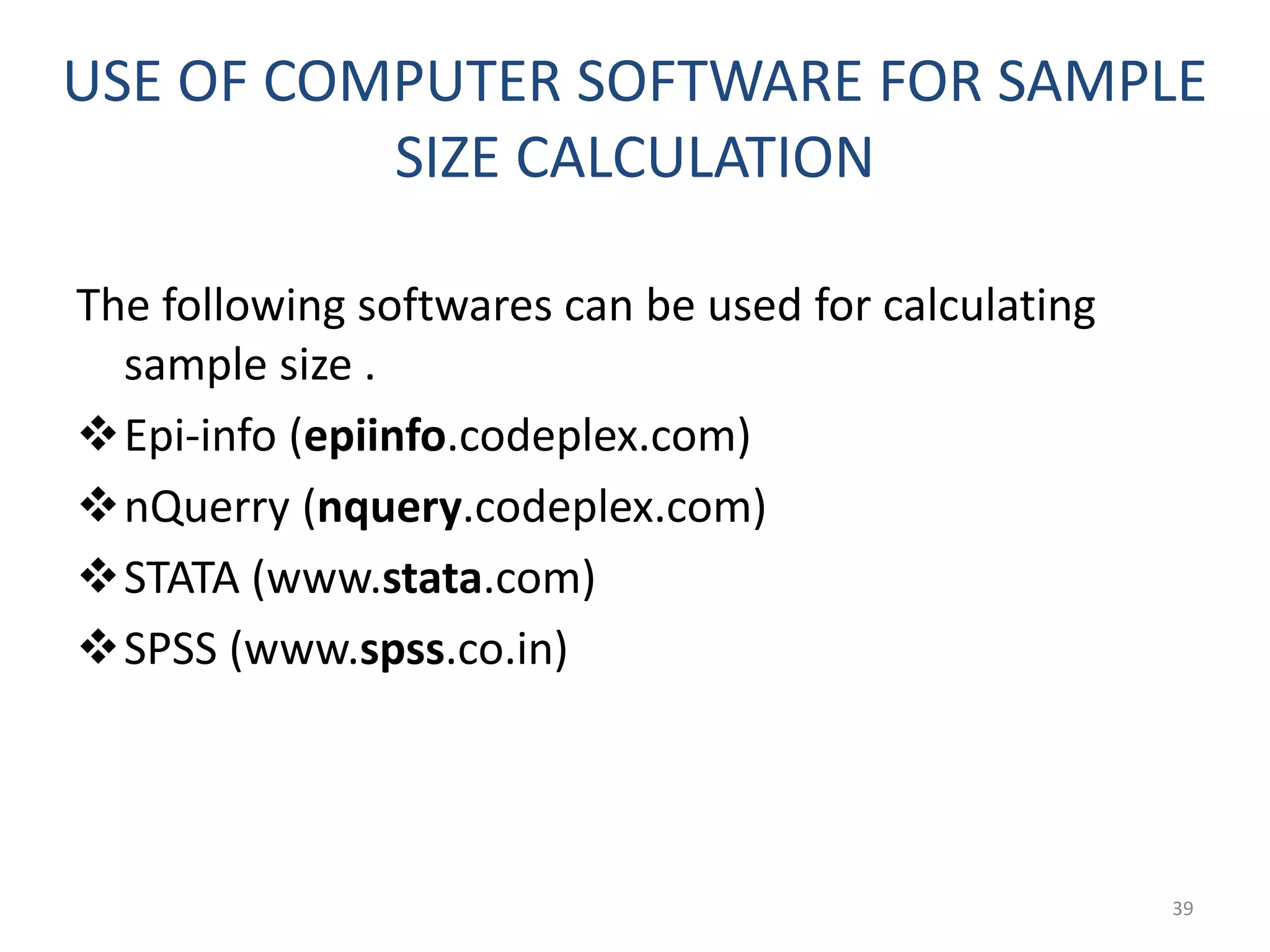 Sample size calculation | PPTX