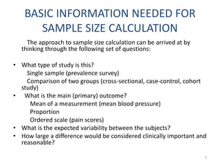 Sample size calculation | PPTX