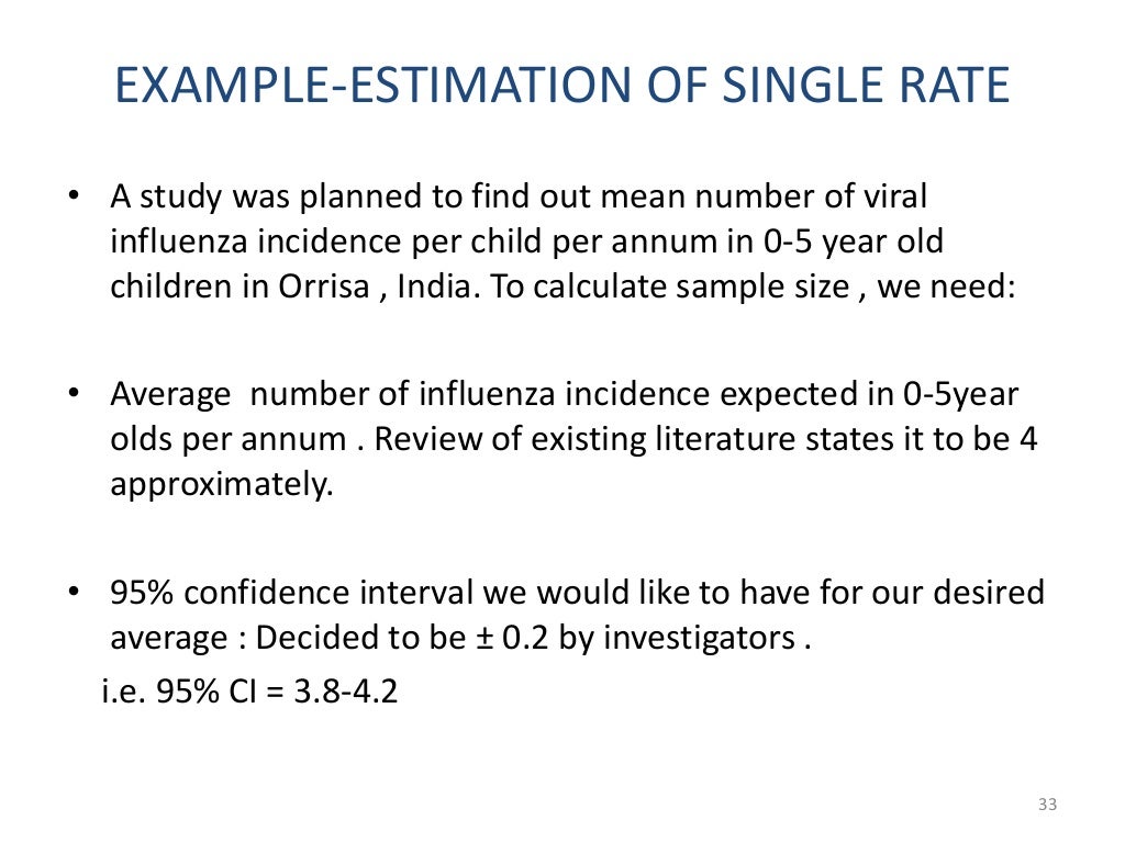 Sample size calculation