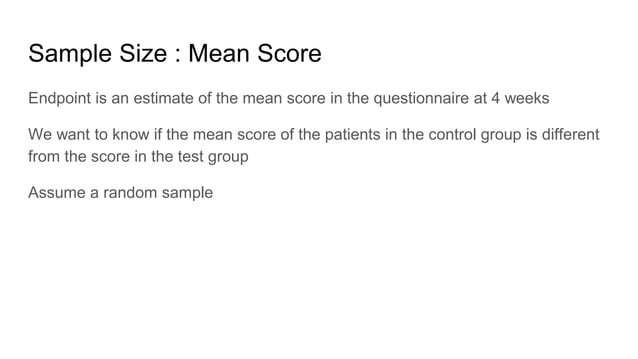 Sample Size Calculation