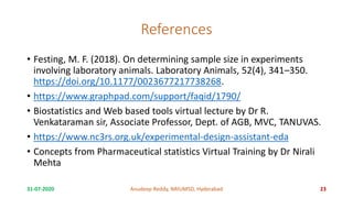 Sample size calculation - Animal experimentation | PPT
