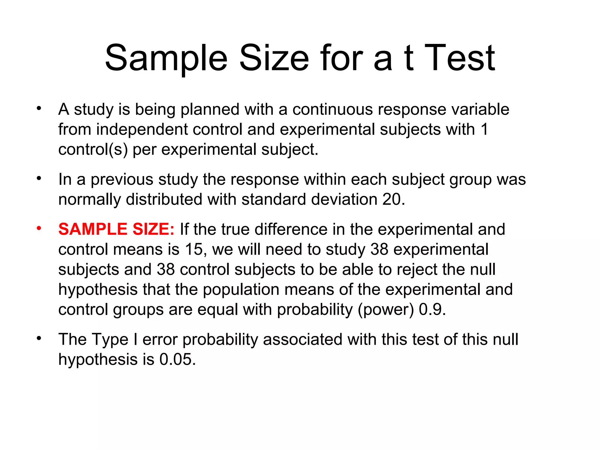 Sample size calculation final | PPT