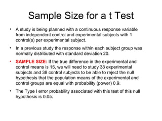 Sample size calculation final | PPT