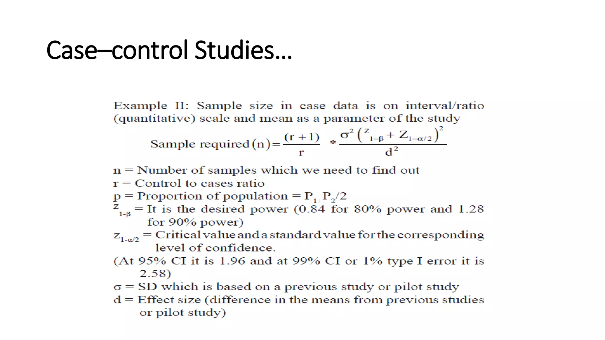 SAMPLE SIZE CALCULATION IN DIFFERENT STUDY DESIGNS AT.pptx | Science
