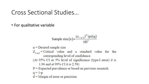 SAMPLE SIZE CALCULATION IN DIFFERENT STUDY DESIGNS AT.pptx | Science
