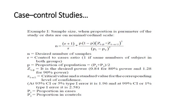 SAMPLE SIZE CALCULATION IN DIFFERENT STUDY DESIGNS AT.pptx | Science