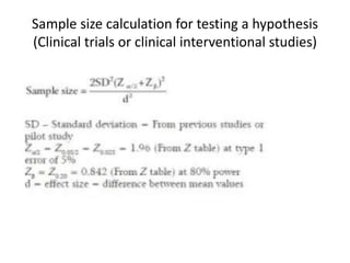samplesizecalculations-1801190731542.ppt | Physics | Science