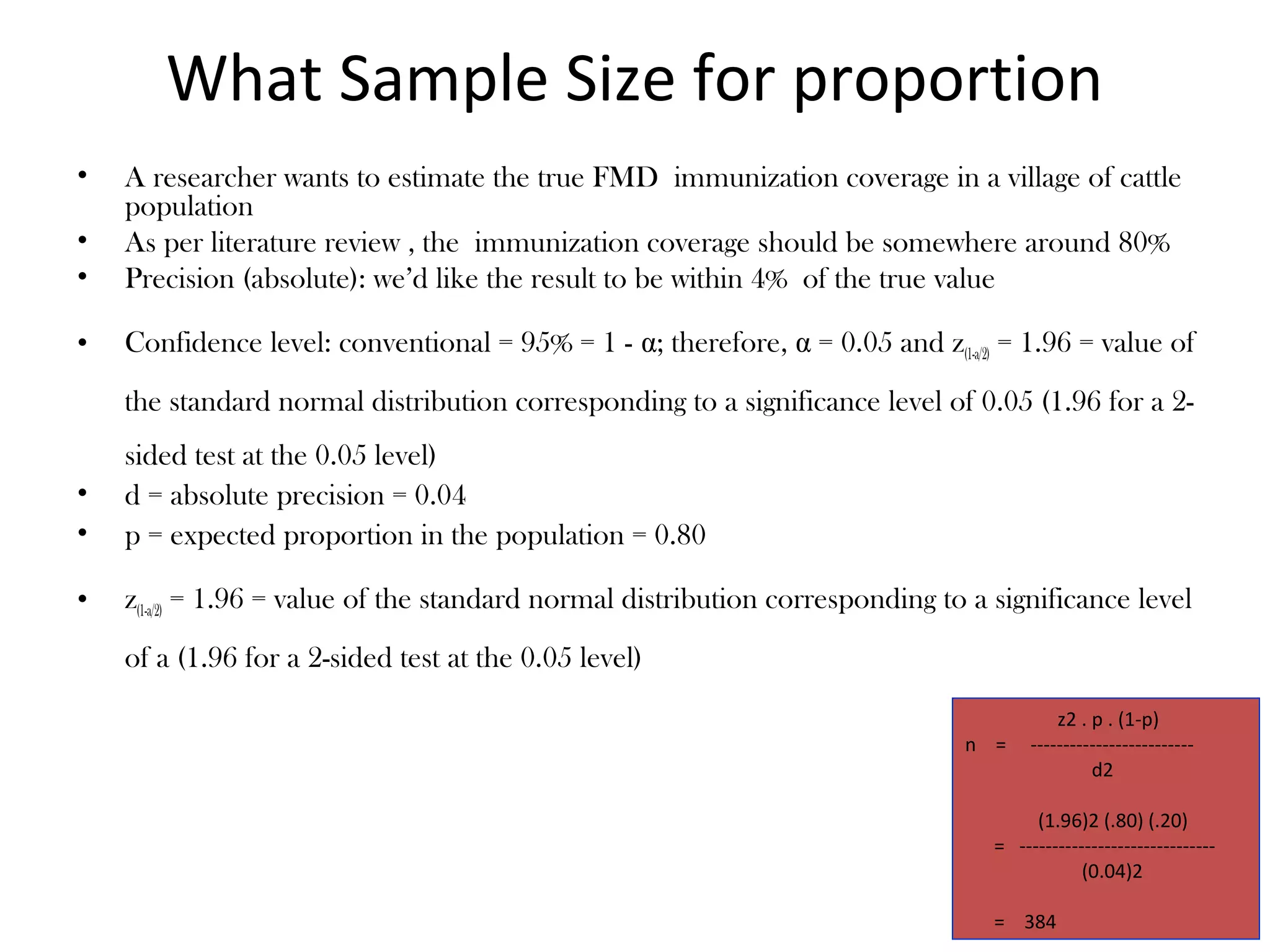 Sample size calculations | PPT