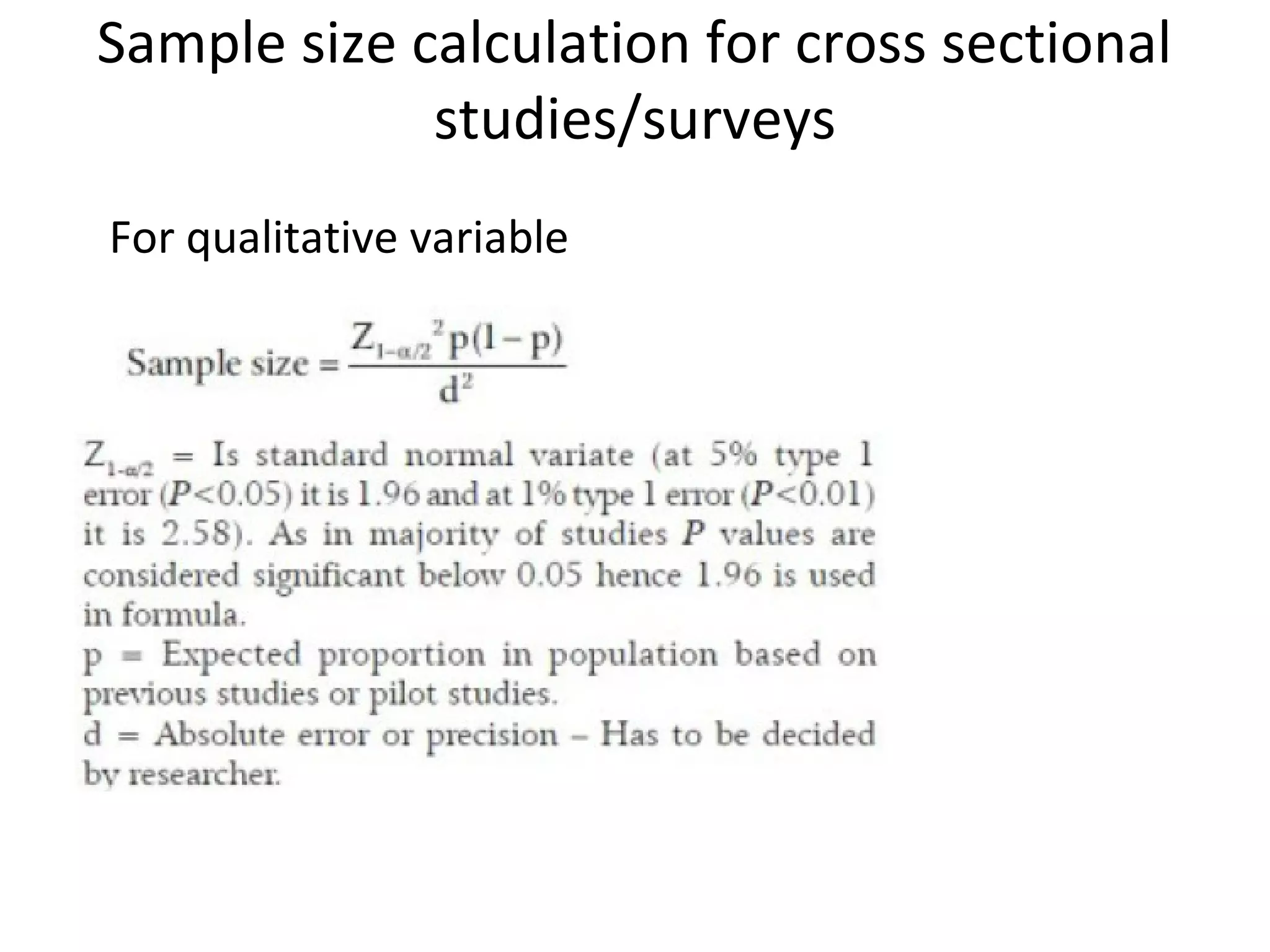 Sample size calculations | PPT