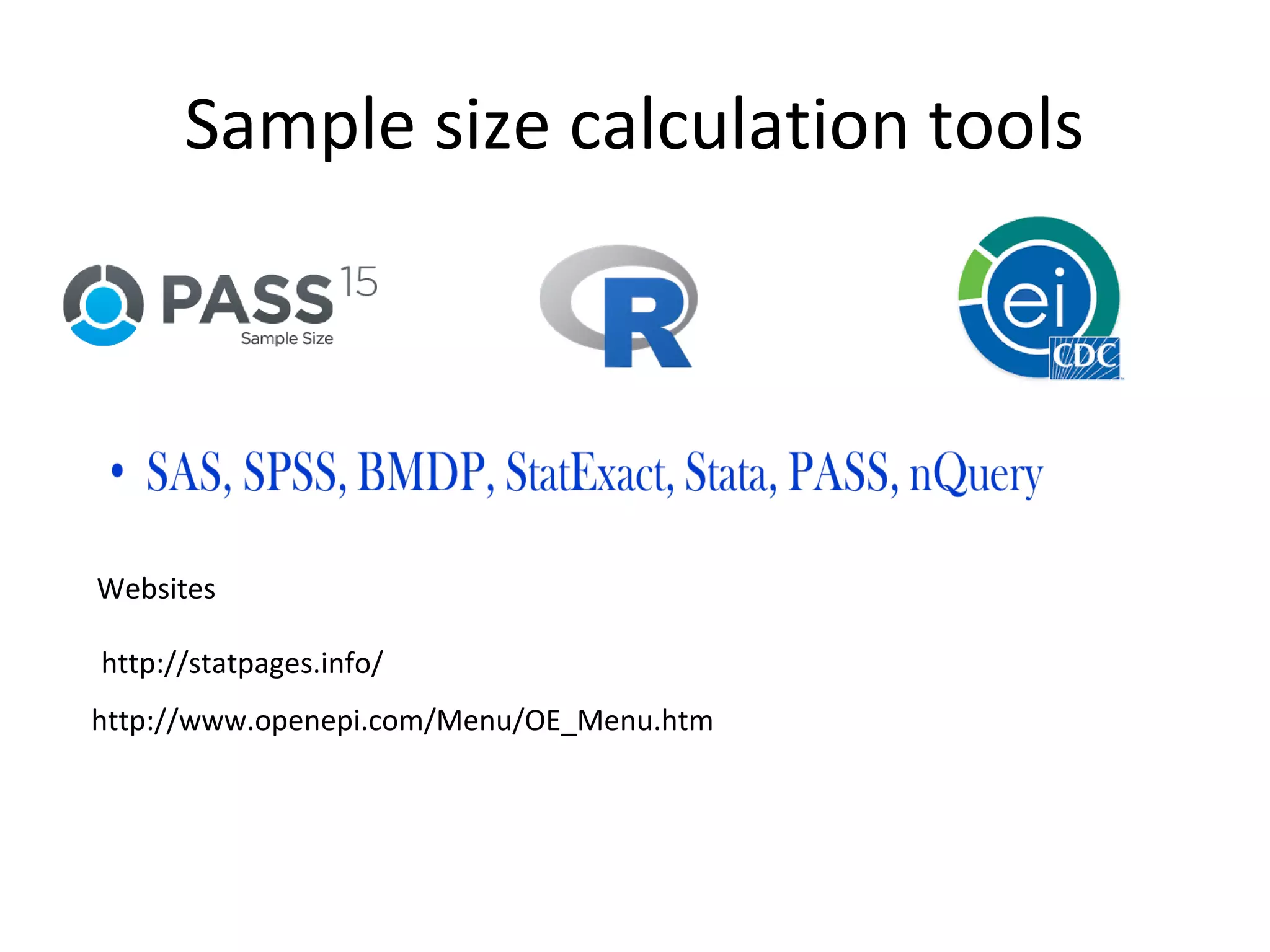 Sample size calculations | PPT