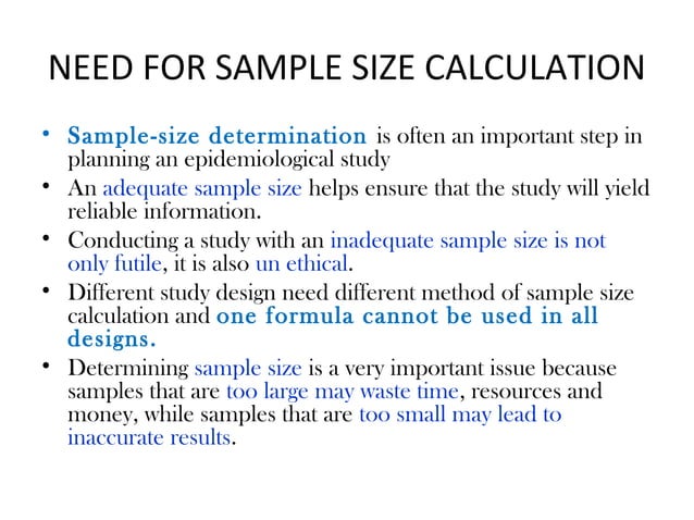 Sample size calculations | PPT | Physics | Science