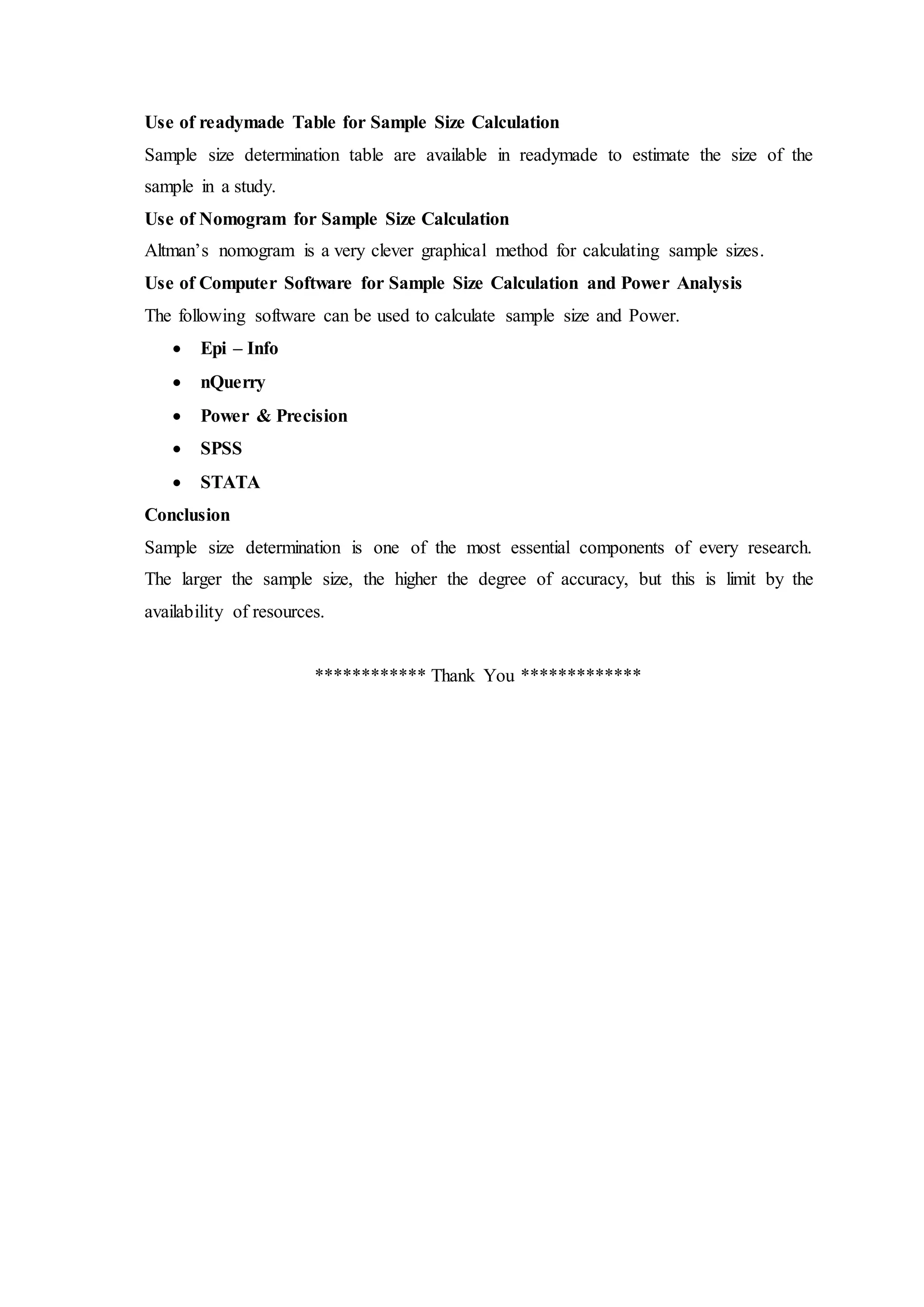 Sample size determination | DOCX