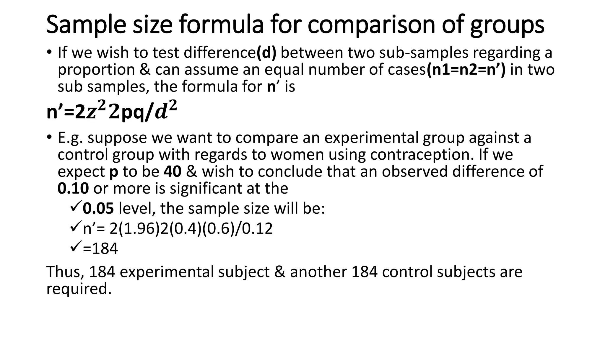 Sample size determination | PDF