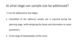 sample size determination presentation ppt | PPTX