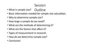 sample size determination presentation ppt | PPTX