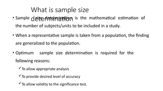 sample size determination presentation ppt | PPTX
