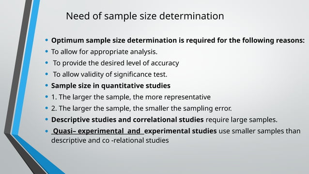 sample size determination and power of study | PPTX | Physics | Science