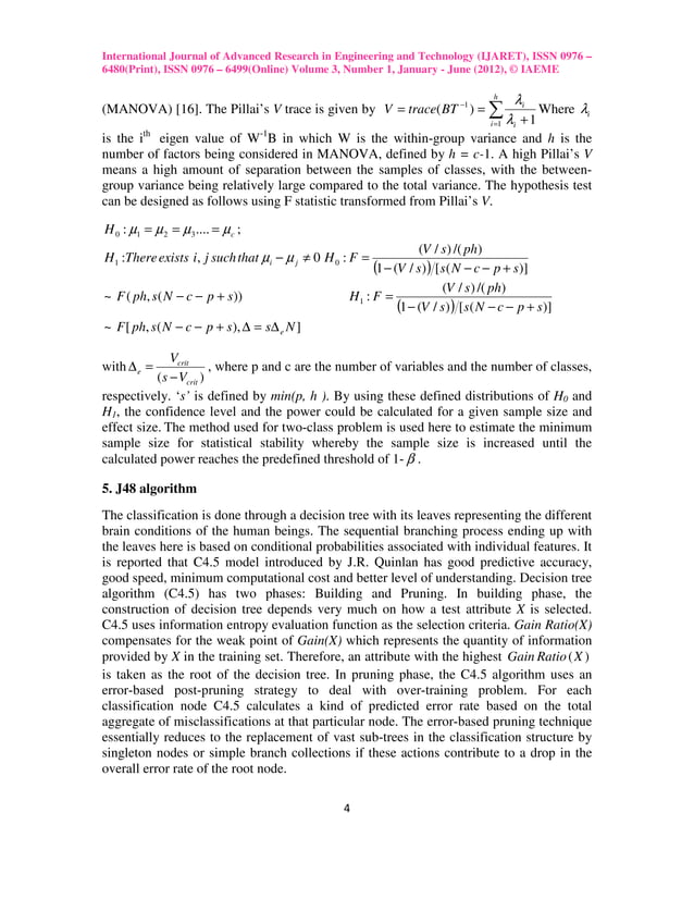 Sample Size Determination For Classification Of Eeg Signals Using Power